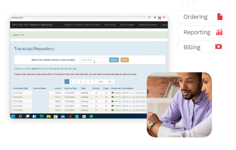 Transcription and Reporting – eScribers