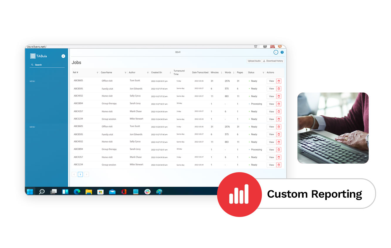 Transcription and Reporting – eScribers